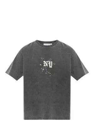 DUKE + DEXTER Acid-wash Graphic-print T-shirt - Grey