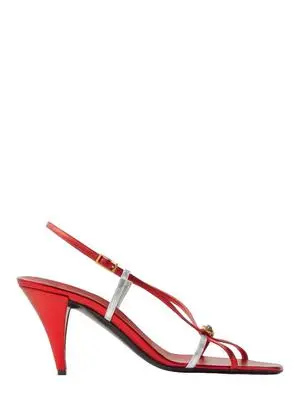 Versace Valentina Metallic Sandals 80 Mm - Red