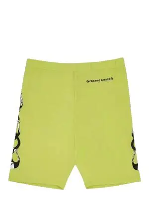 Chrome Hearts Flame-print Bike Shorts - Green