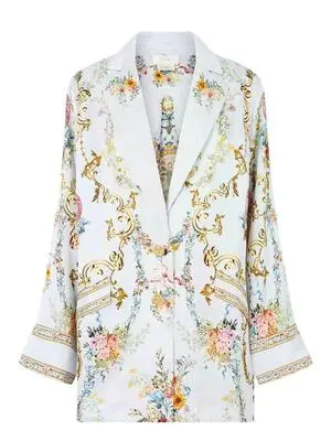 Camilla Printed Blazer - White