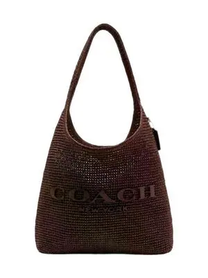 COACH Coach Brooklyn Logo Woven Tote Bag Brown
