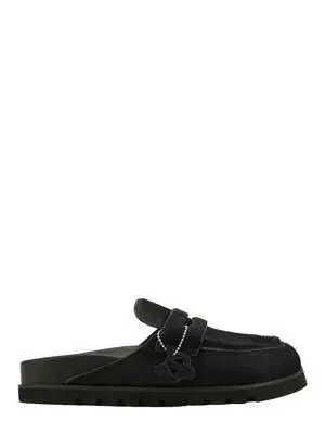NAKED WOLFE Cordless Suede Mule - Black
