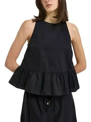 Liu Jo Ruffled Peplum Top - Black