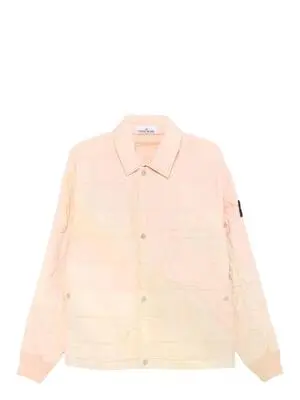 Stone Island Quilted Logo-patch Padded Jacket - Pink