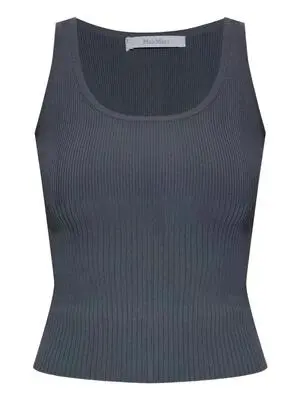 Max Mara Ribbed Knit Top Grey