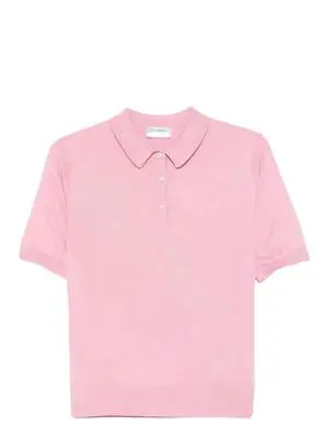 John Smedley Jill Fine-knit Polo Top - Pink