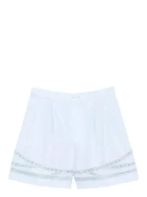 Ermanno Scervino Cotton Lace-trimmed Shorts - Blue