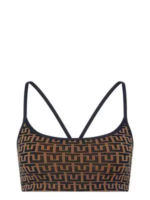 The Upside Castilla Bowie Geometric-print Bra - Neutrals