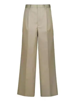 Auralee Pleated Wool Trousers - Neutrals