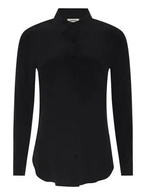 L'Agence Babette Silk Blouse Top - Black