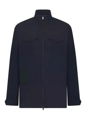 Herno High-Neck Multi-Pocket Jacket Blue