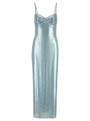 Rabanne Chainmail Gathered Maxi Dress - Blue