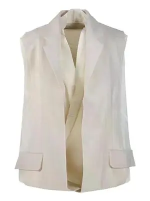 LITKOVSKA Notched-lapel Sleeveless Jacket - Neutrals