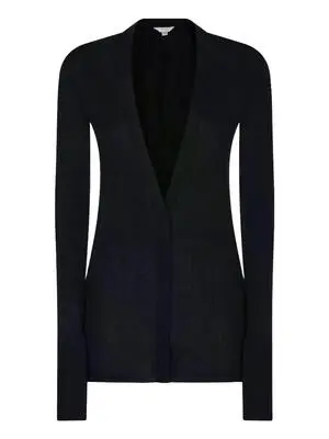 Malo Ribbed Knit V-neck Cardigan - Black
