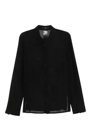 SAPIO Sheer Button-up Shirt - Black