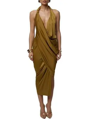 JLUXLABEL Dolce Drape Dress - Lime