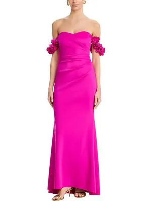 Eliza J Strapless Mermaid Gown - Fuchsia