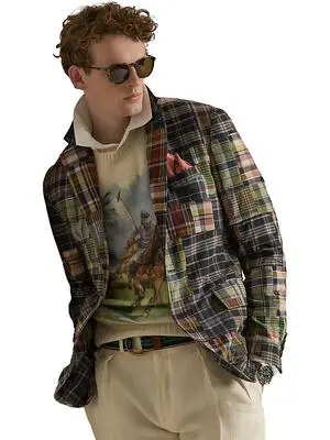 Polo Ralph Lauren Tailored Fit Patchwork Blazer - Blue