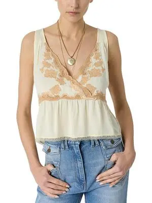 Gerard Darel Celisa Peplum Hem Top - Straw