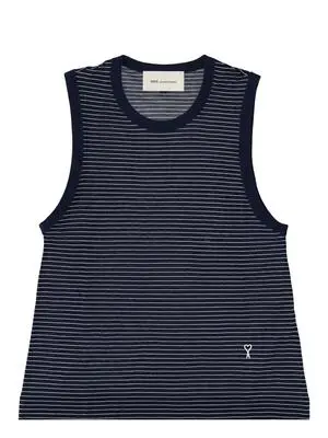 AMI Paris Logo Tank Top - Blue