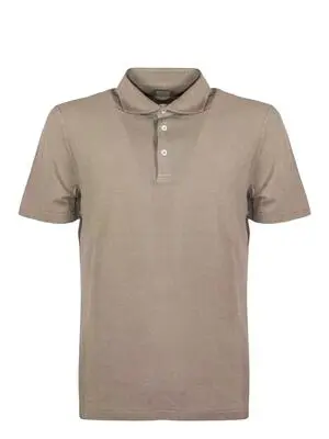 Fedeli Short-sleeve Buttoned Polo Shirt - Neutrals