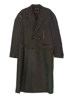 SEWMOD Contrast-stitch Double-breasted Coat - Brown