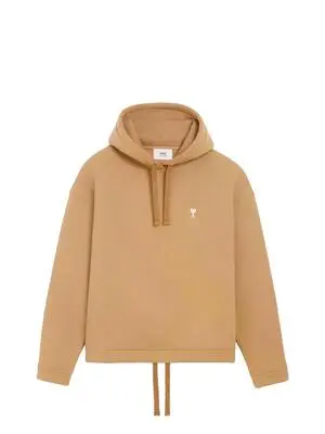AMI Paris Drawstring Hoodie - Brown