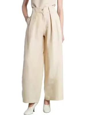 BATAKOVIC Pleated Wide-leg Palazzo Pants - Neutrals