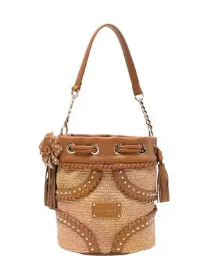 LA CARRIE La Plage Stud-embellished Bucket Bag - Neutrals