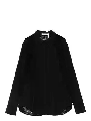 Chloé Lace-panelled Shirt - Black