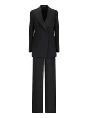 Tagliatore Double-breasted Peak-lapel Suit - Black