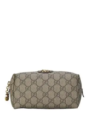 Gucci Gg Supreme Canvas Pouch - Brown