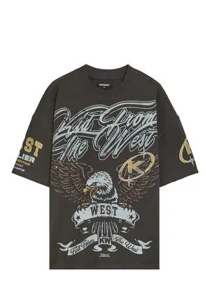 KIDWEST Eagle Atelier Printed Cotton T-shirt - Black