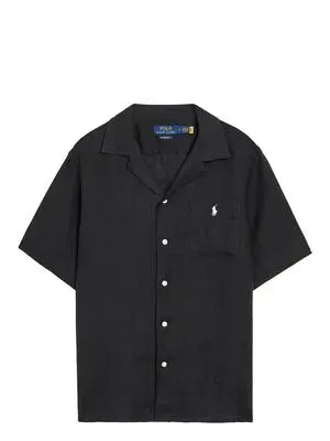 Polo Ralph Lauren Logo-embroidered Linen Shirt - Black