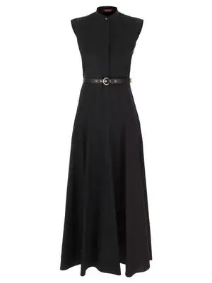 Max Mara Gesto Belted Midi Dress - Black