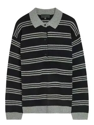 NILI LOTAN Galvez Striped Sweater - Black