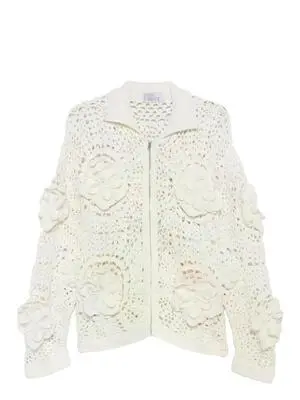 Giuseppe Di Morabito Floral-appliqué Cardigan - Neutrals