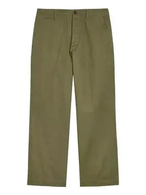 DRAKE'S Herringbone Chino Trousers - Green