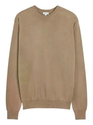 Sunspel Fine-Knit Cotton Sweater Neutrals