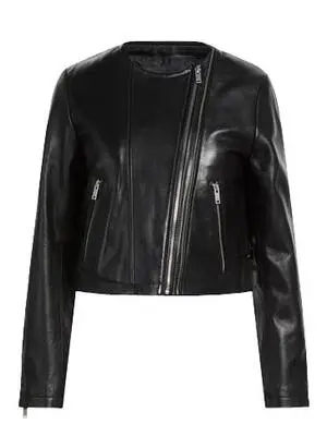 BOLONGARO TREVOR Bella Collarless Biker Jacket