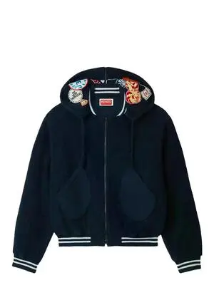 Kenzo Embroidered Fleece Jacket - Blue