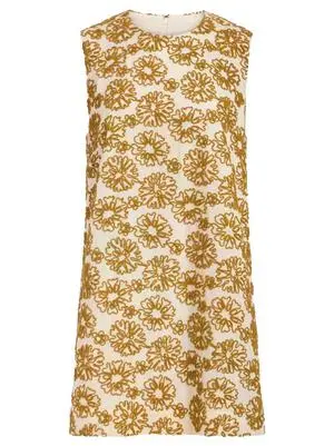 MARIE OLIVER Yvette Floral-embroidered Dress - White