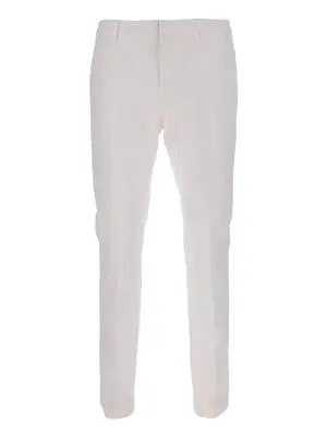 DONDUP Pressed-crease Turn-up Trousers - White