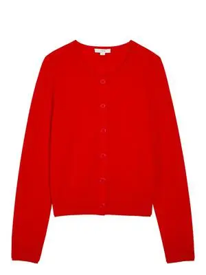 VINCE Wool And Cashmere-Blend Cardigan With Scalloped Trims