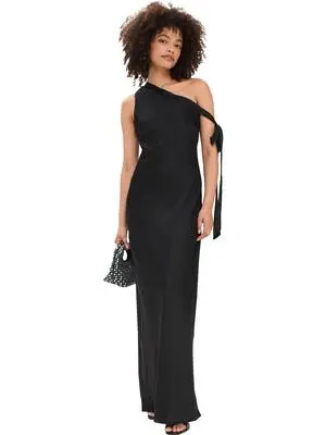 RUNAWAY THE LABEL Viola One Shoulder Maxi Dress - Noir