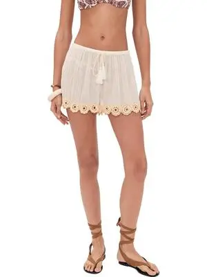 Ulla Johnson Liya Coverup Shorts - Creme