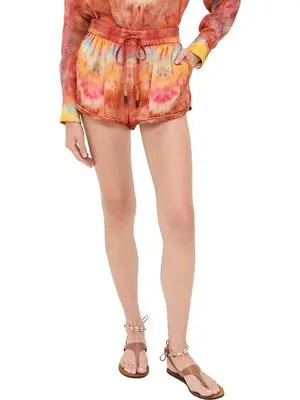 Zimmermann Alchemy Silk Relaxed Shorts - Ruby Tie Dye