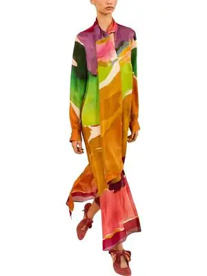 Ulla Johnson Critique Silk Maxi Dress - Orange