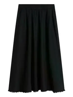 Tommy Hilfiger Frayed Hem Gathered Skirt - Black