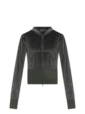 Balenciaga Velour Zip-up Hoodie - Grey